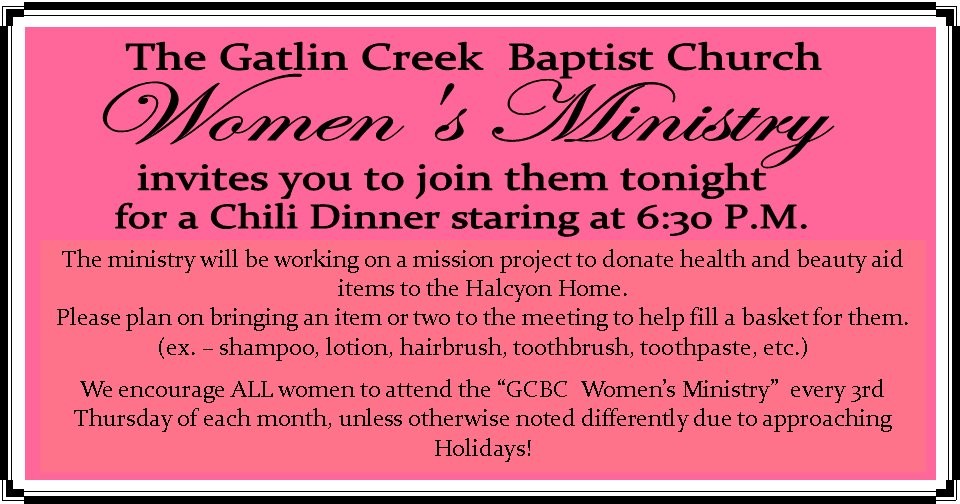GCBC Women’s Ministry – Gatlin Creek Baptist Church